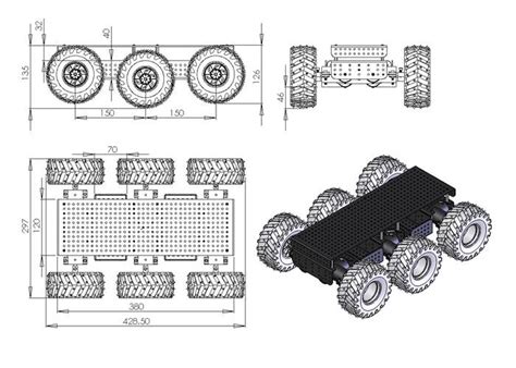 dagu wild thumper 6wd chassis black with red wheels