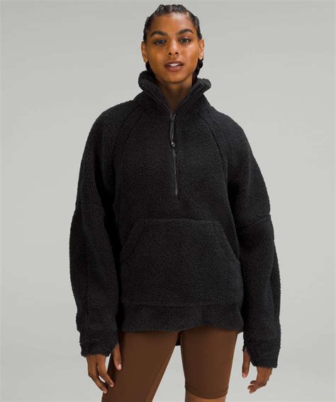 Lululemon Scuba Oversized Fleece Funnel Neck Half Zip Black Lulu Fanatics