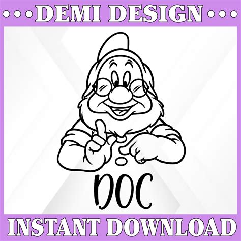 Doc Dwarf Svg Dxf Png Snow White Svg Disney Cricut Clip Inspire