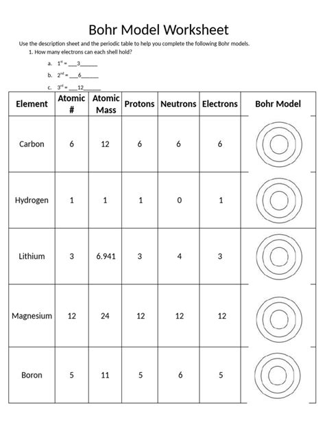 Bohr And Lewis Dot Structure Worksheet Pdf Chemical Elements Proton