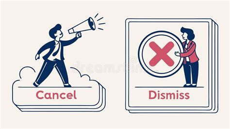 Cancel And Dismiss Buttons For User Interface Design Vector Design