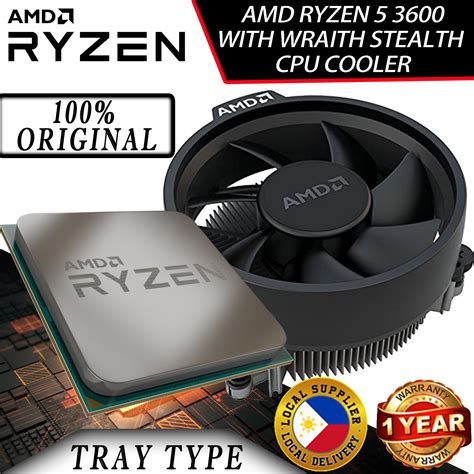 Amd Ryzen 5 3600 Tray Type Am4 Processor With Amd Wraith Stealth Cpu