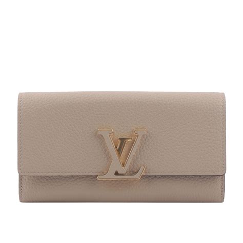 【louis Vuitton 路易威登】capucines Taurillon 皮革二折長夾展示品卵石色m61249 平行輸入 誠品線上