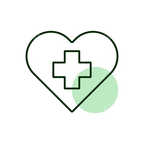 Cross Inside Heart Vector Icon Medical Sign Isolated Sign Biochemistry
