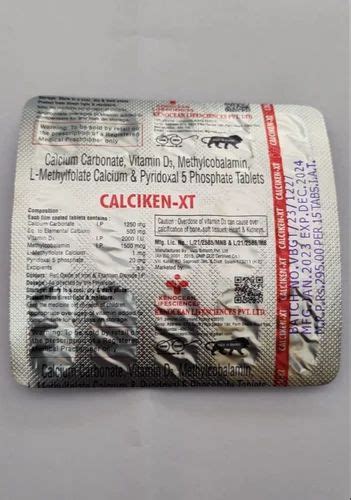 Calcium Carbonate Vitamin D3 Methylcobalamin L Methylfolate Calcium
