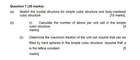 solved question 1 35 marks a sketch the crystal structure for