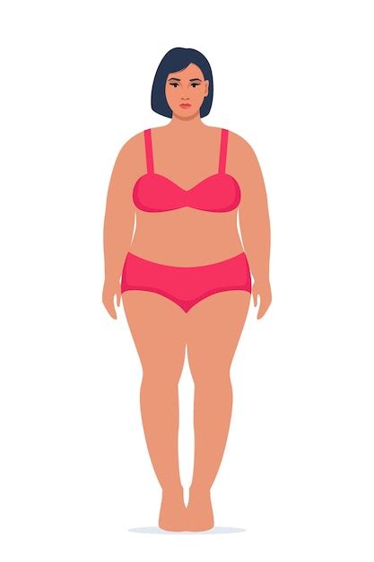 Premium Vector Body Positive Woman In Underwear Plus Size Female