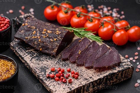 Delicious Smoked Armenian Basturma With Spices And Herbs 23145270 Stock