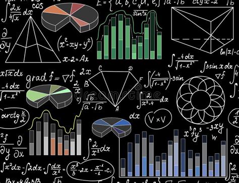 Mathematical Multicolored Vector Seamless Background With Handwritten Formulas Equations Task