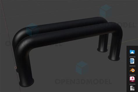 Curved Pipe Rail Street Equipment Free 3d Model Blend Fbx Max