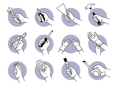 Premium Vector Hand Holding Work Tools Equipment