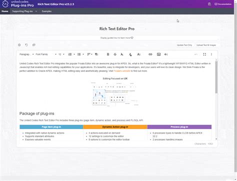 Events Rich Text Editor Pro For Oracle Apex