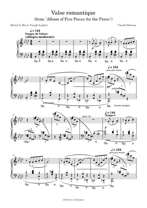valse romantique claude debussy valse romantique sheet music for
