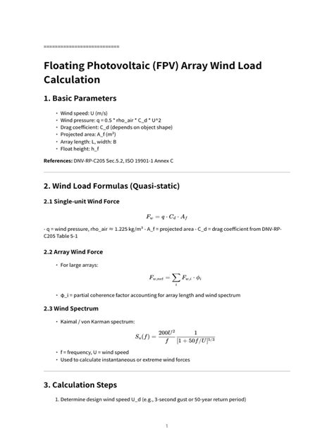 Fpv Array Wind Load Calculation Guide Pdf Force Wound