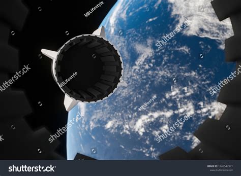 Space Shuttle Rocket Boosters Separation Over Stock Illustration