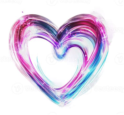 Flowing Sparkly Heart Design 52659541 Png