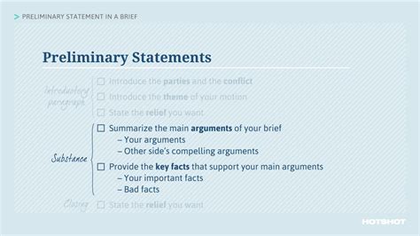 Preliminary Statement In A Brief Motion Practice