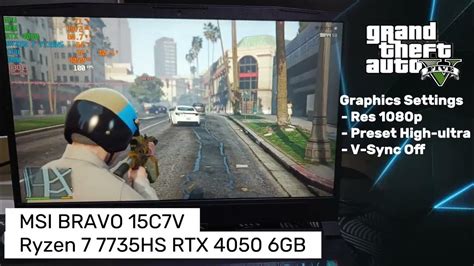 msi bravo 15 c7v ryzen 7 7735hs rtx 4050 laptop gaming tes 2024 youtube