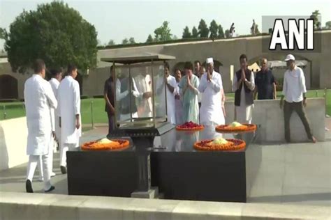 Kharge Priyanka Pay Tributes At Raj Ghat Amid Satyagraha