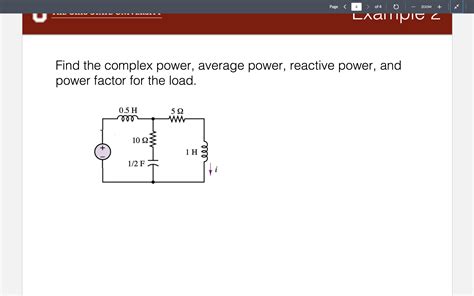 Find The Complex Power Average Power Reactive Chegg