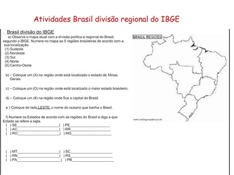 Atividades Sobre Estados Capitais E Regiões Do Brasil Geografia