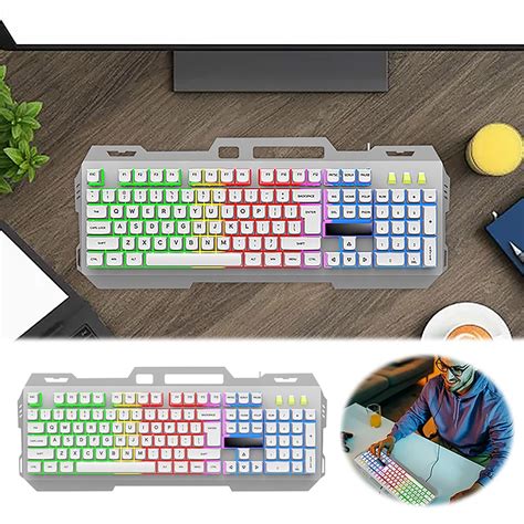 Model M Keyboard Wireless Keyboard Silent Keys Eyooso Colorful Dazzling Backlit Computer Game