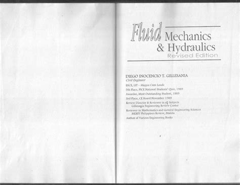 Fluid Mechanics And Hydraulics Revised Edition Gillesania Compress