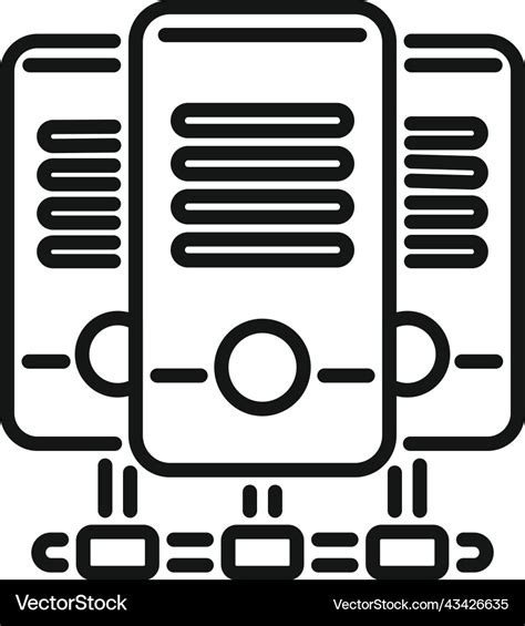 Server Chart Icon Outline Crm Data Royalty Free Vector Image