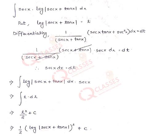 Q22 ∫ Sec X Log Sec X Tan X Dx