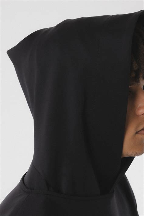 Angular Cut Hoodie Black Roy Michael