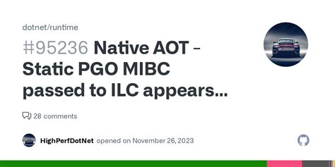 Native Aot Static Pgo Mibc Passed To Ilc Appears To Be Ignored
