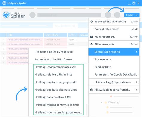 improve seo metrics with spider hreflang checker netpeak software