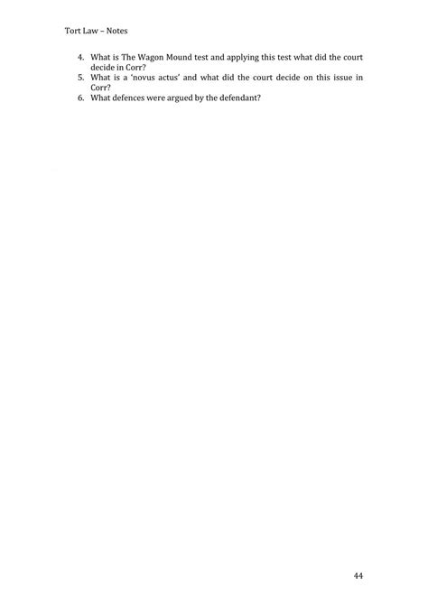 Notes On Tort Law Semester 1 Llb2240 Law Of Torts Uow Thinkswap