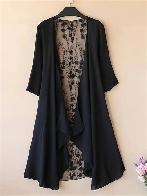 Plus Size Elegant Shawl Womens Plus Floral Embroidery Short Temu