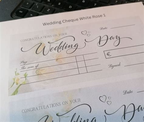 Blank Cheque T For Newly Weds Printable Wedding Money Ting Fake