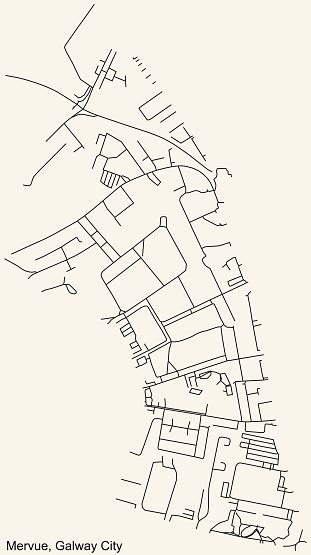 Street Roads Map Of The Mervue Electoral Area Of Galway City Ireland