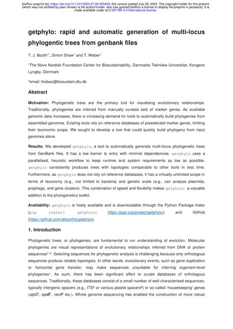 Pdf Getphylo Rapid And Automatic Generation Of Multi Locus