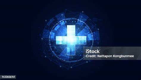 추상적 인 건강 과학은 건강 플러스 서클 디지털 기술 개념 하이테크 미래 푸른 배경에 현대 의학으로 구성됩니다 간호사에 대한 스톡 벡터 아트 및 기타 이미지 Istock