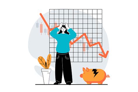 Konsep Pasar Saham Dengan Adegan Orang Dalam Desain Datar Untuk Web