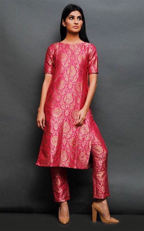 Buy Brocade Indian Pant Punjabi Suit For Women Pakistani Wedding Online In India Etsy Kurta