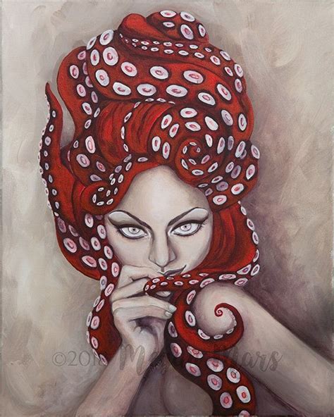 Octavia 8x10 Art Print By Megan Mars Pinup Art Octopus Tentacles