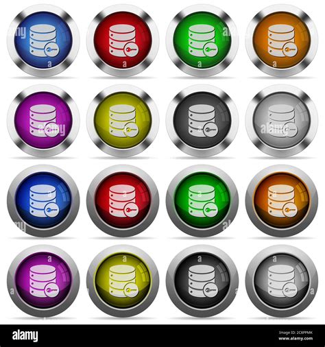 Set Of Secure Database Glossy Web Buttons Arranged Layer Structure