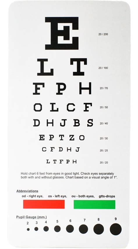 Pocket Eye Chart 2 En 1 Snellen Eye Chart Pocket Chile Ubuy