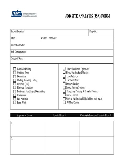 Printable Jsa Form