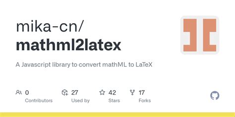 Github Mika Cnmathml2latex A Javascript Library To Convert Mathml