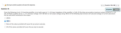 Solved Given The Following Circuit Inverting Amplifier Chegg