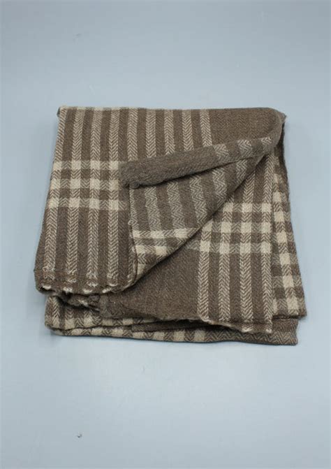 Beige Color Checkerd Pattern Mix Wool Cashmere Shawl — Nepacrafts Product