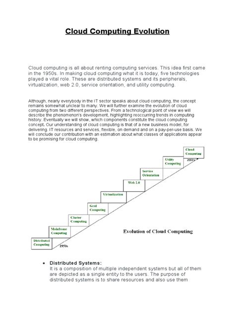Cloud Computing Evolution Pdf Computer Cluster Cloud Computing