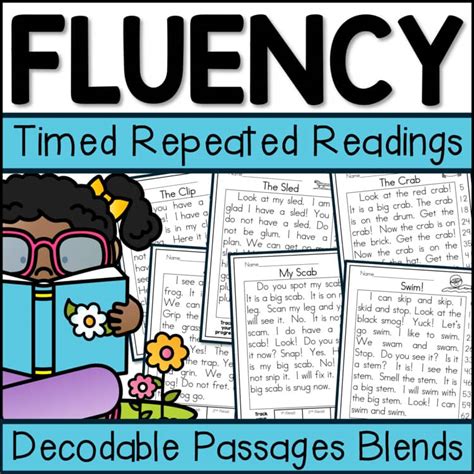 Fluency Timed Repeated Readings Decodable Passages Blends Tpt
