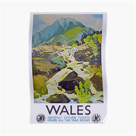 A Vintage Great Western Railway Poster Advertising Travel To Wales